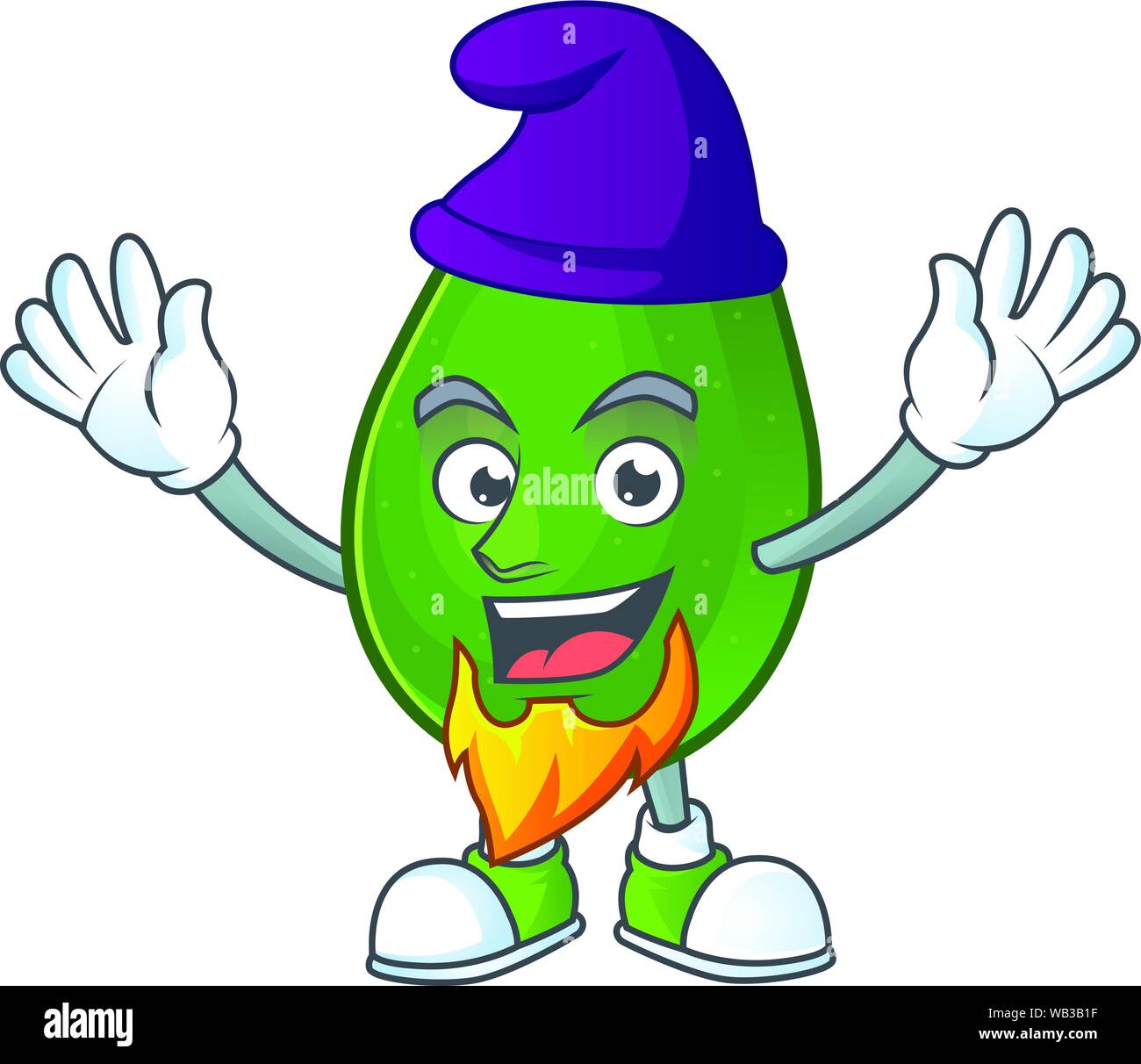 Elf avocado fruit character on white background Stock Vector Image ...