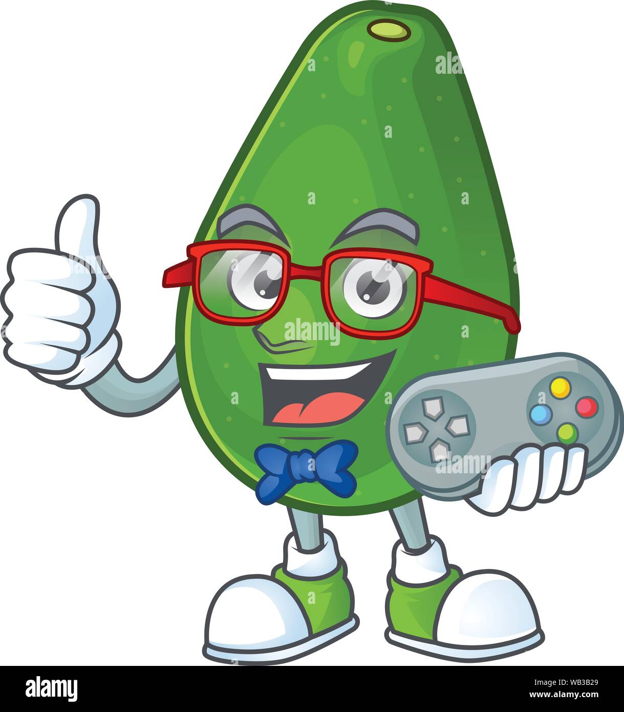Gamer ripe avocado fruit on cartoon character Stock Vector Image & Art ...