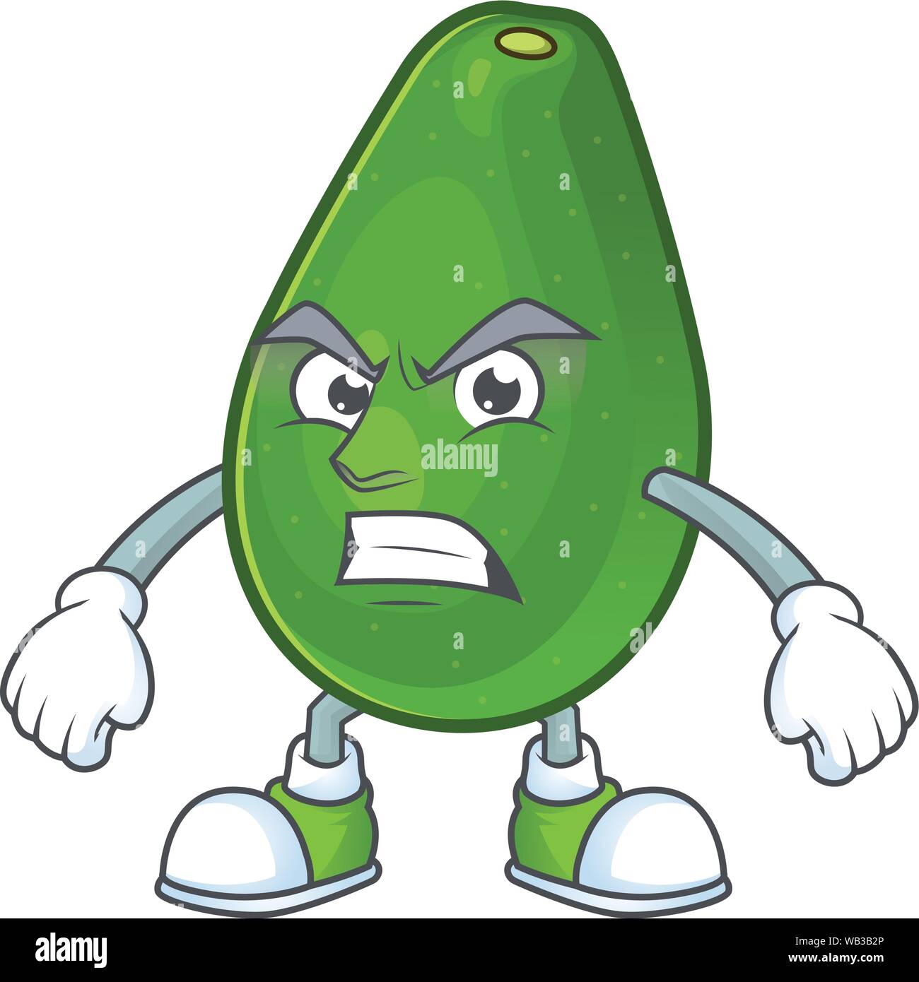 Scream cute avocado cartoon on white background Stock Vector Image ...