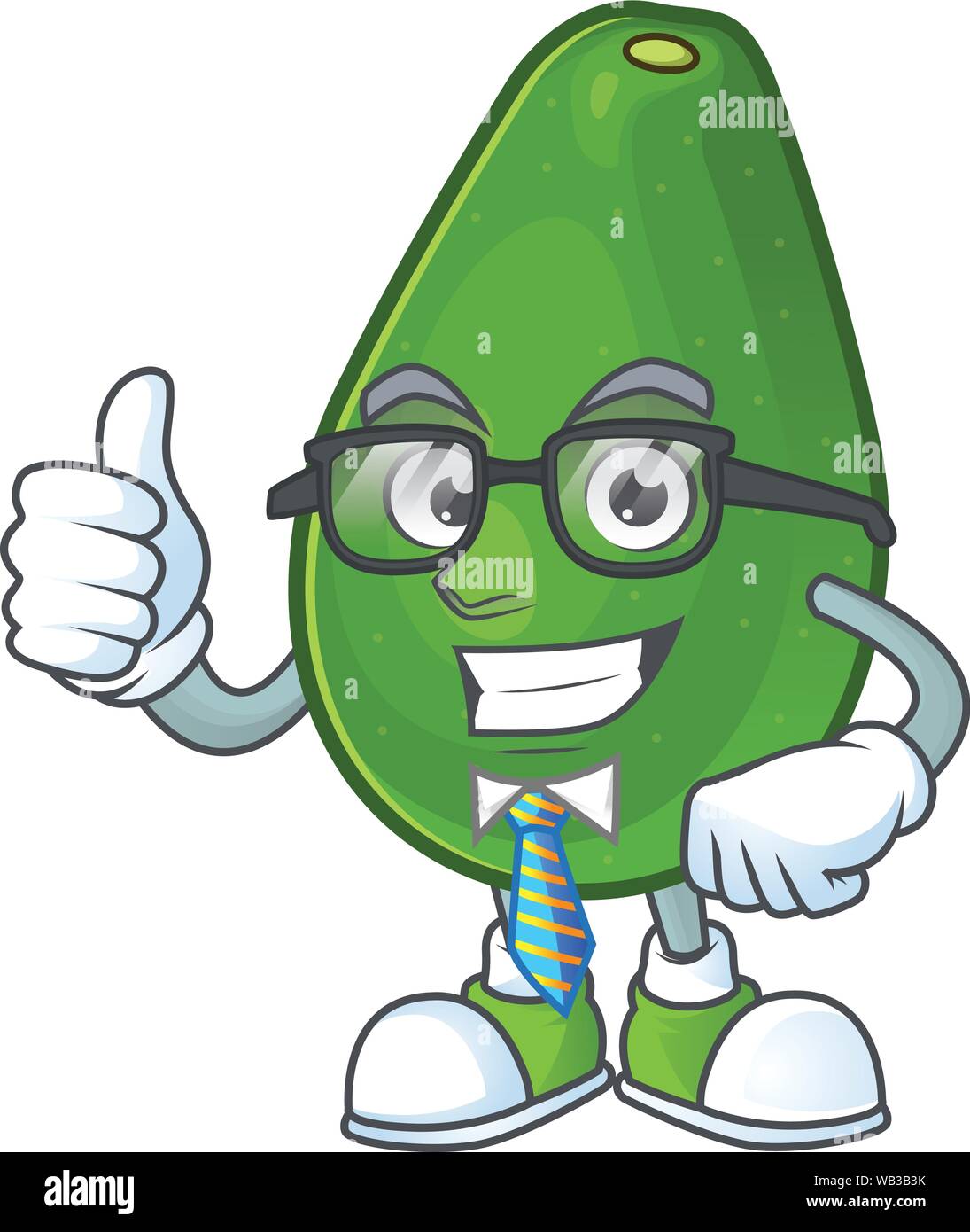 Businessman cute avocado cartoon on white background Stock Vector Image ...