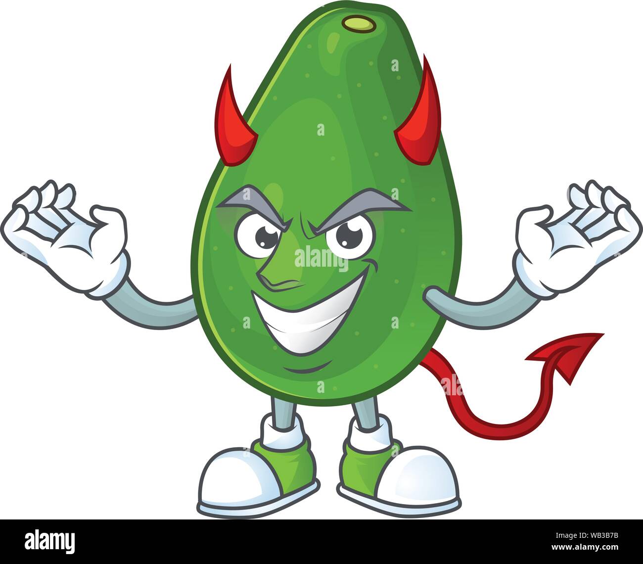Devil ripe avocado fruit on cartoon character Stock Vector Image & Art ...