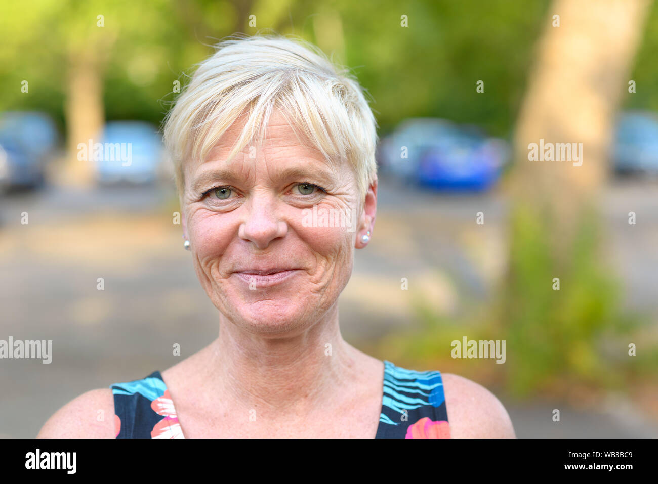 Smiling Woman Outside
