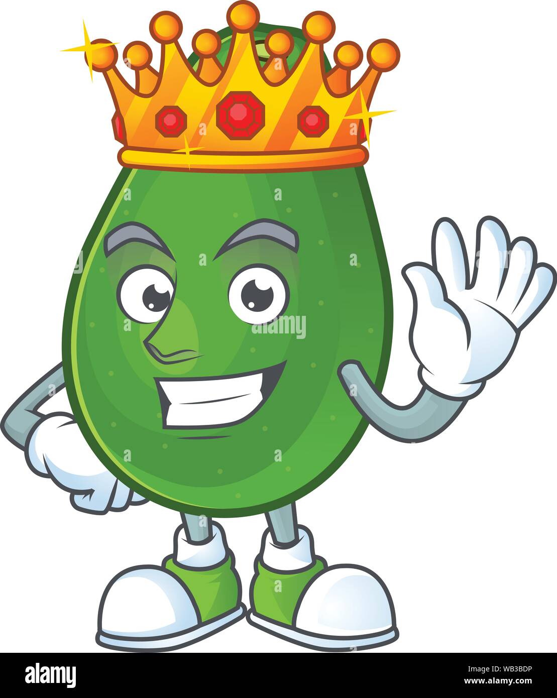 King avocado fresh on white background mascot Stock Vector Image & Art ...
