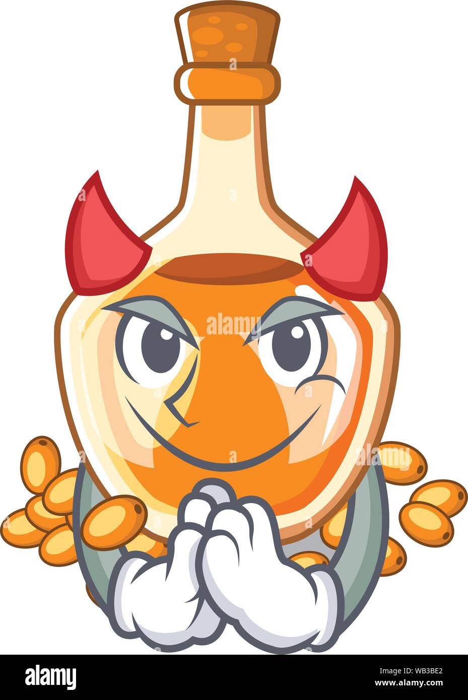 Devil sea buckthorn oil in cartoon bowl Stock Vector Image & Art - Alamy