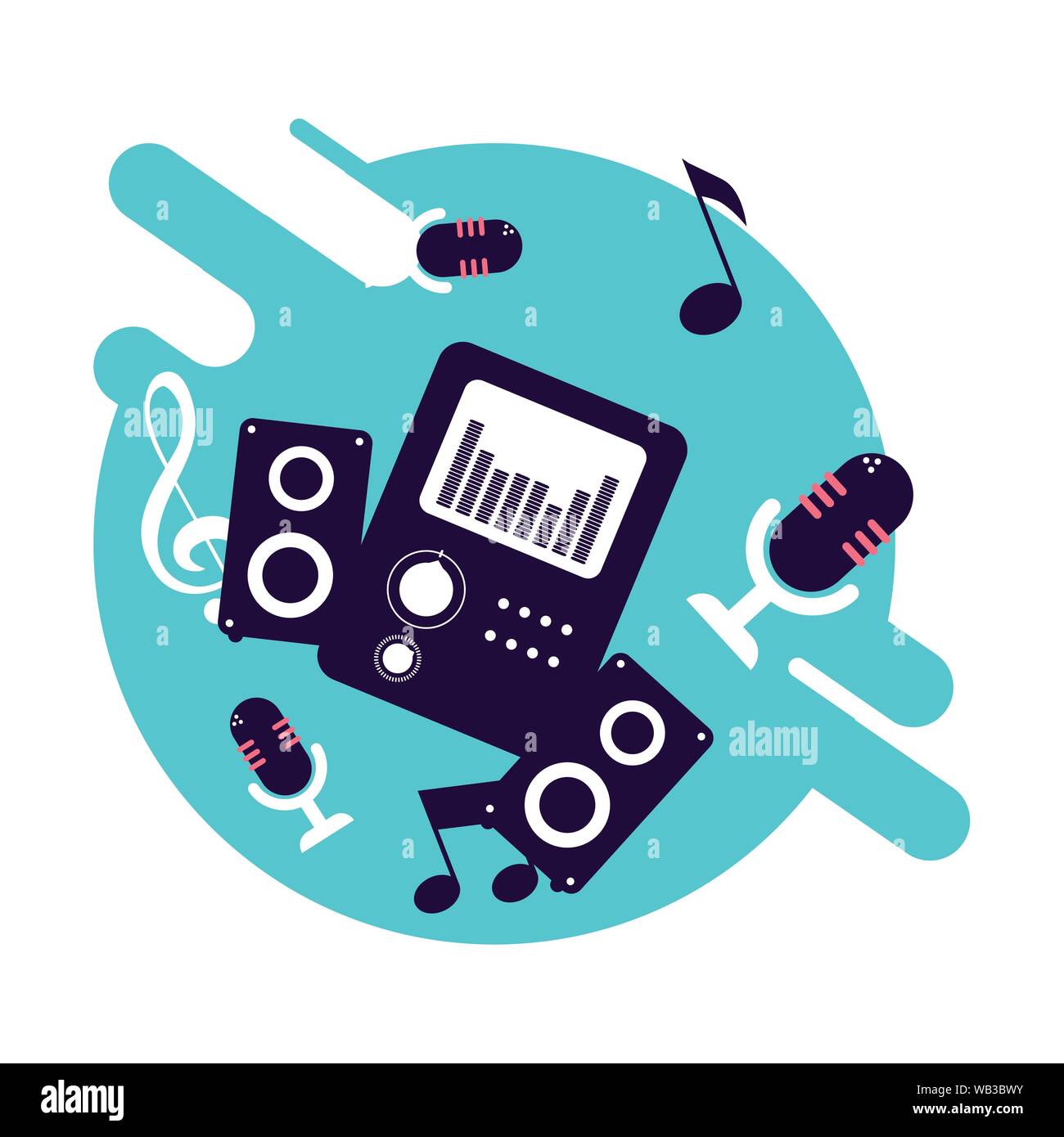 sound radio speakers music sound design vector illustration Stock ...