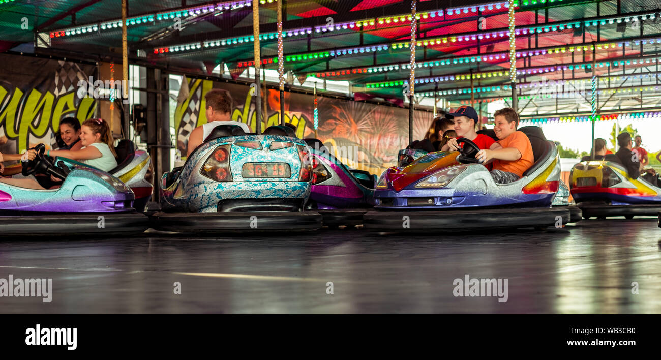 Sibiu City, Romania - 06 July 2019. Fun adults and children attractions ...