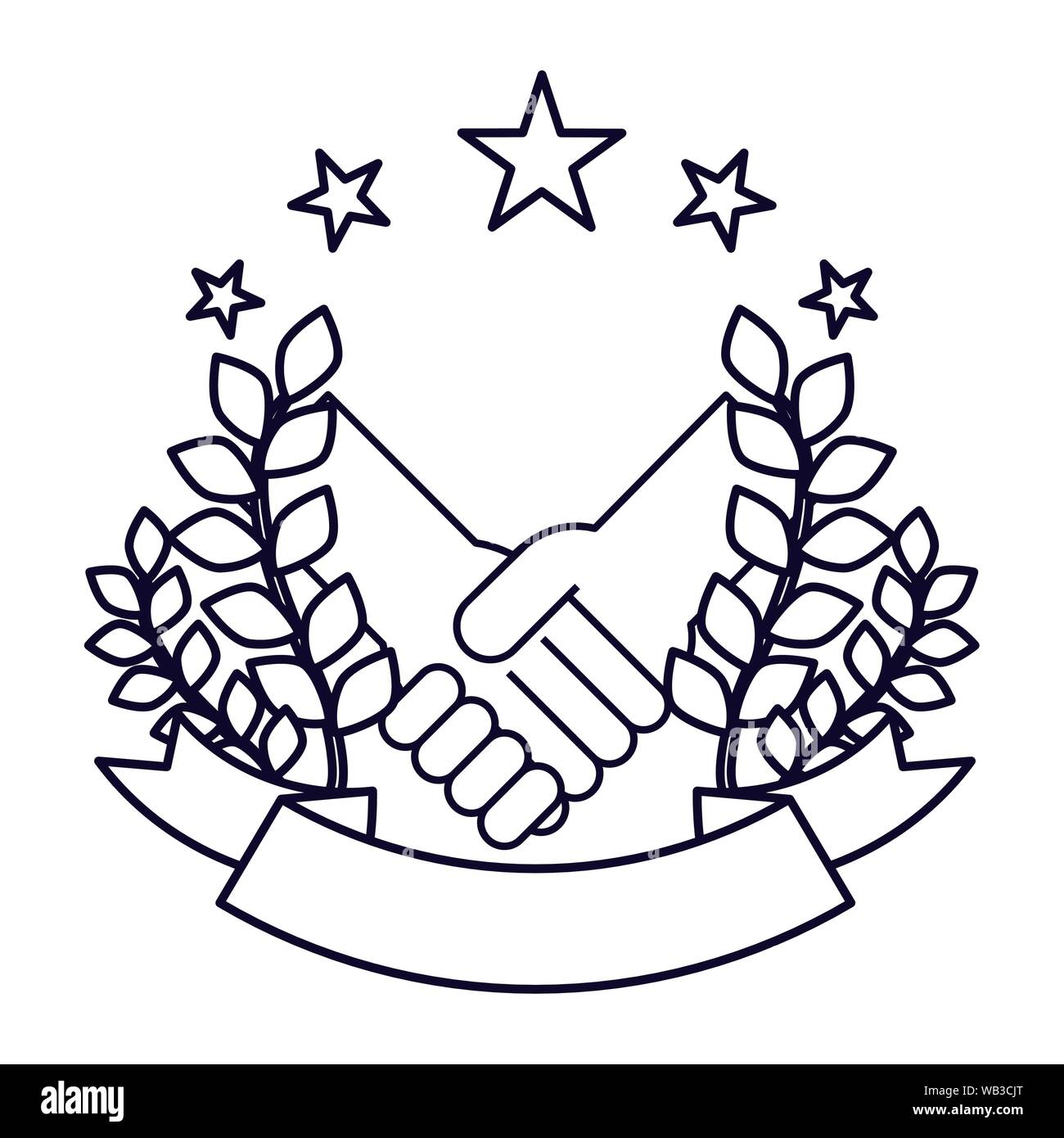 handshake icon flat design linear vector illustration Stock Vector ...