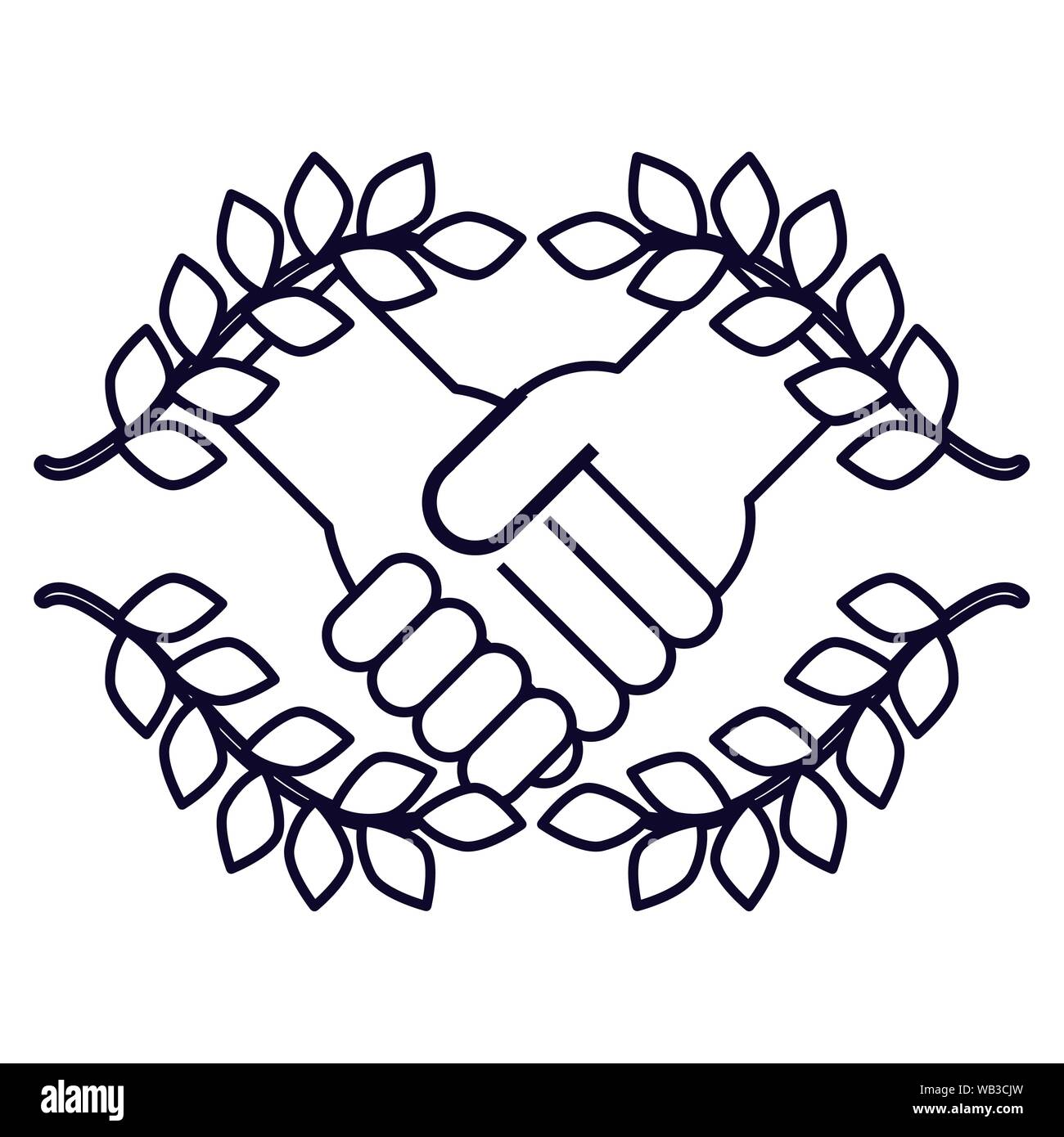 handshake icon flat design linear vector illustration Stock Vector ...