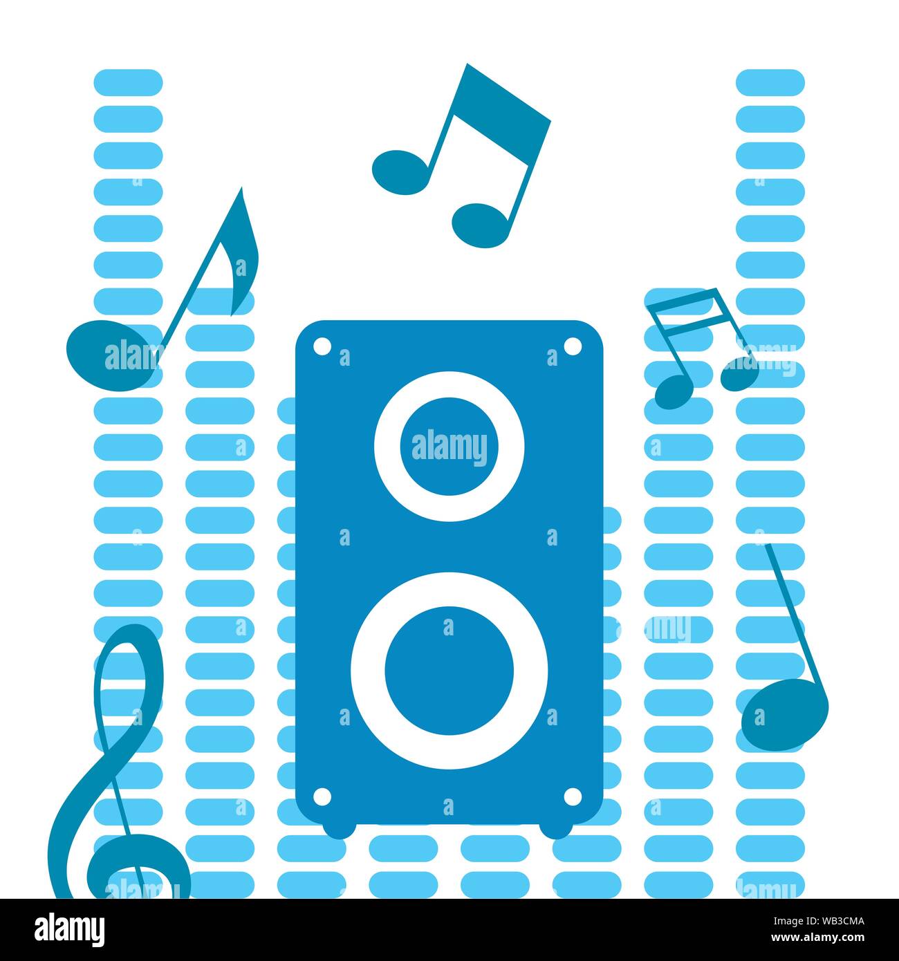 loudspeaker volume music sound design vector illustration blue ...
