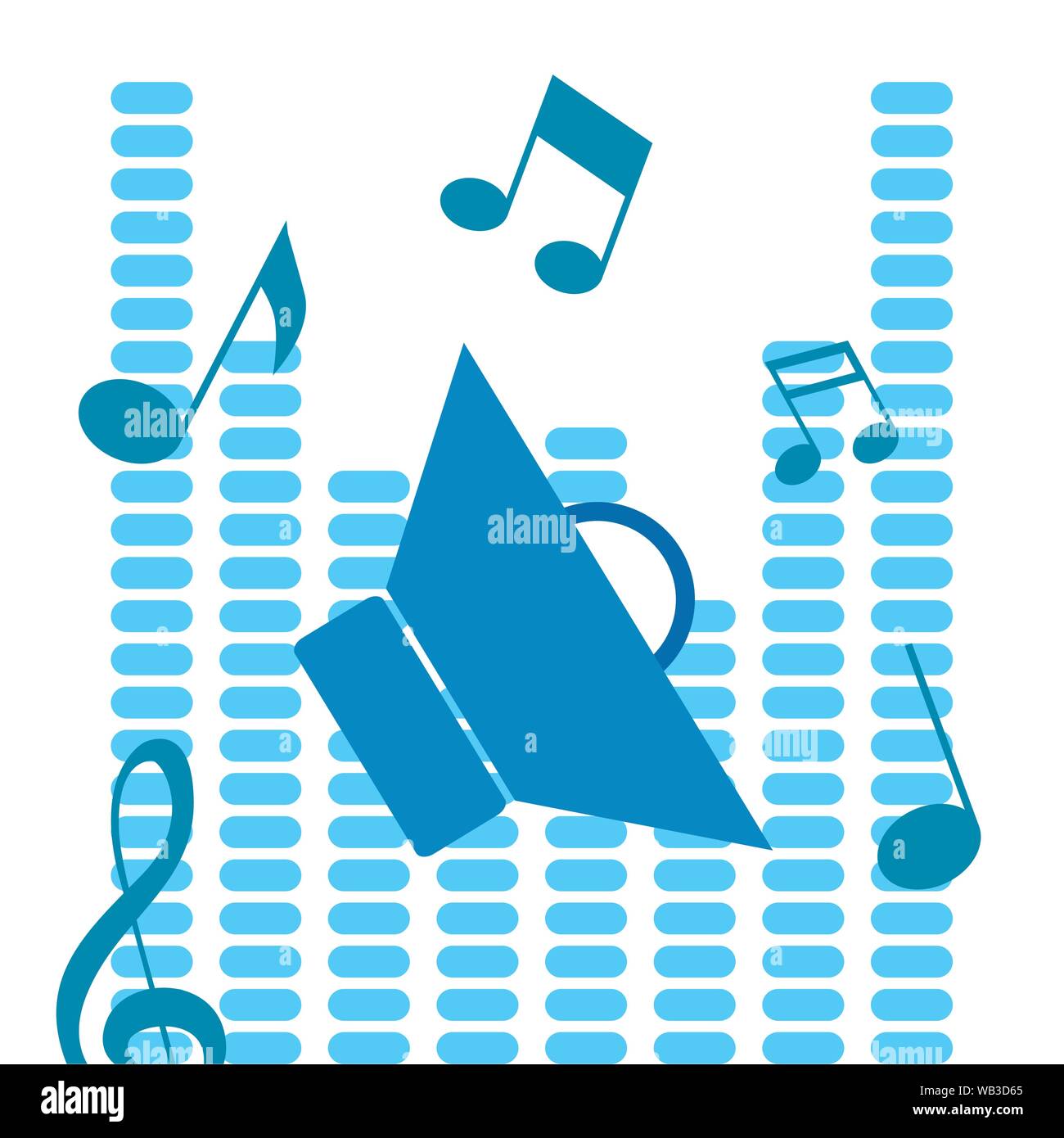speaker volume music sound design vector illustration blue equalizer ...