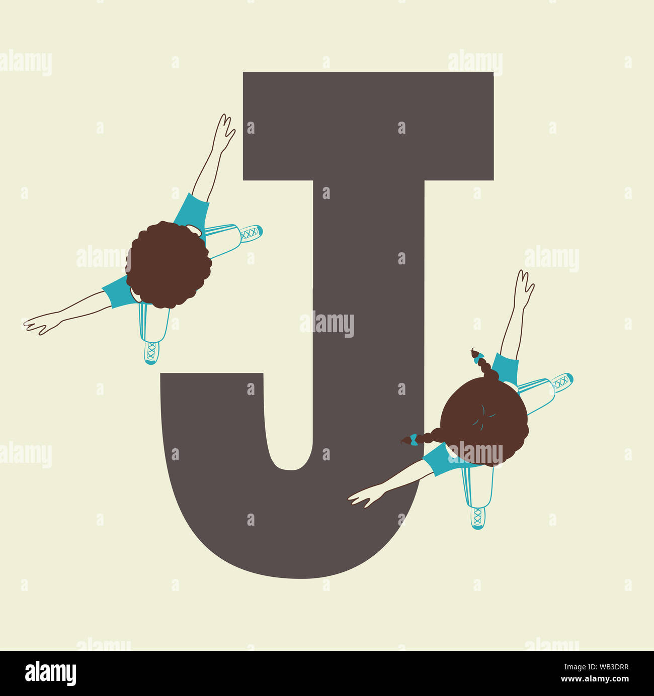 Illustration of Kids Students Doing Jumping Jack on Letter J Stock ...
