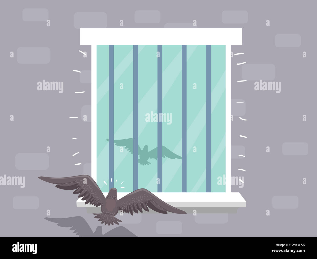 Illustration of a Flying Bird and Window with Patterns to Avoid ...