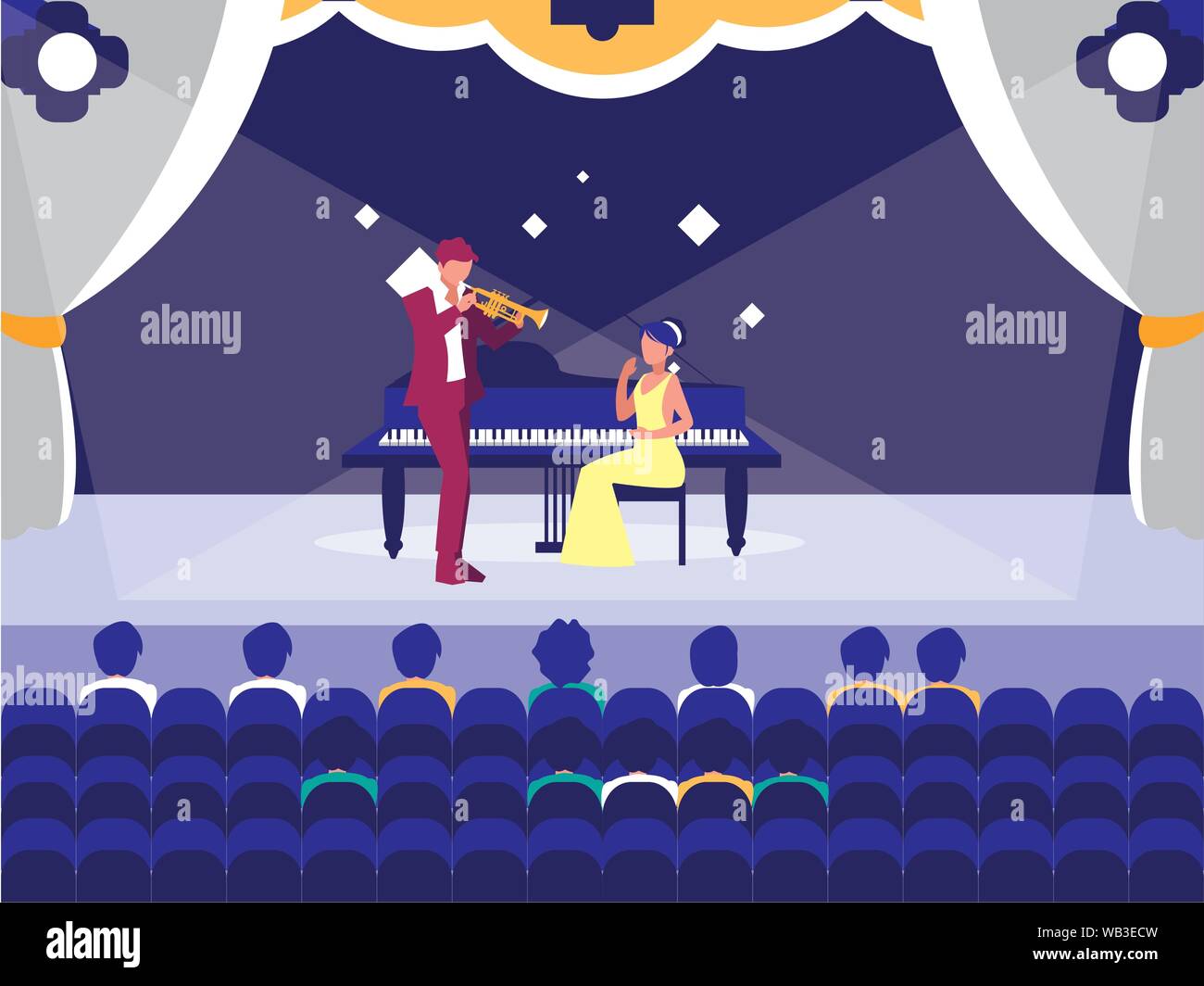 Playing to live audience Stock Vector Images - Alamy