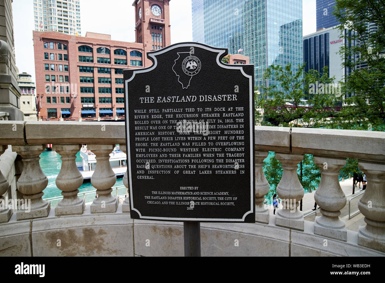 plaque commemorating the eastland disaster at the site chicago illinois ...