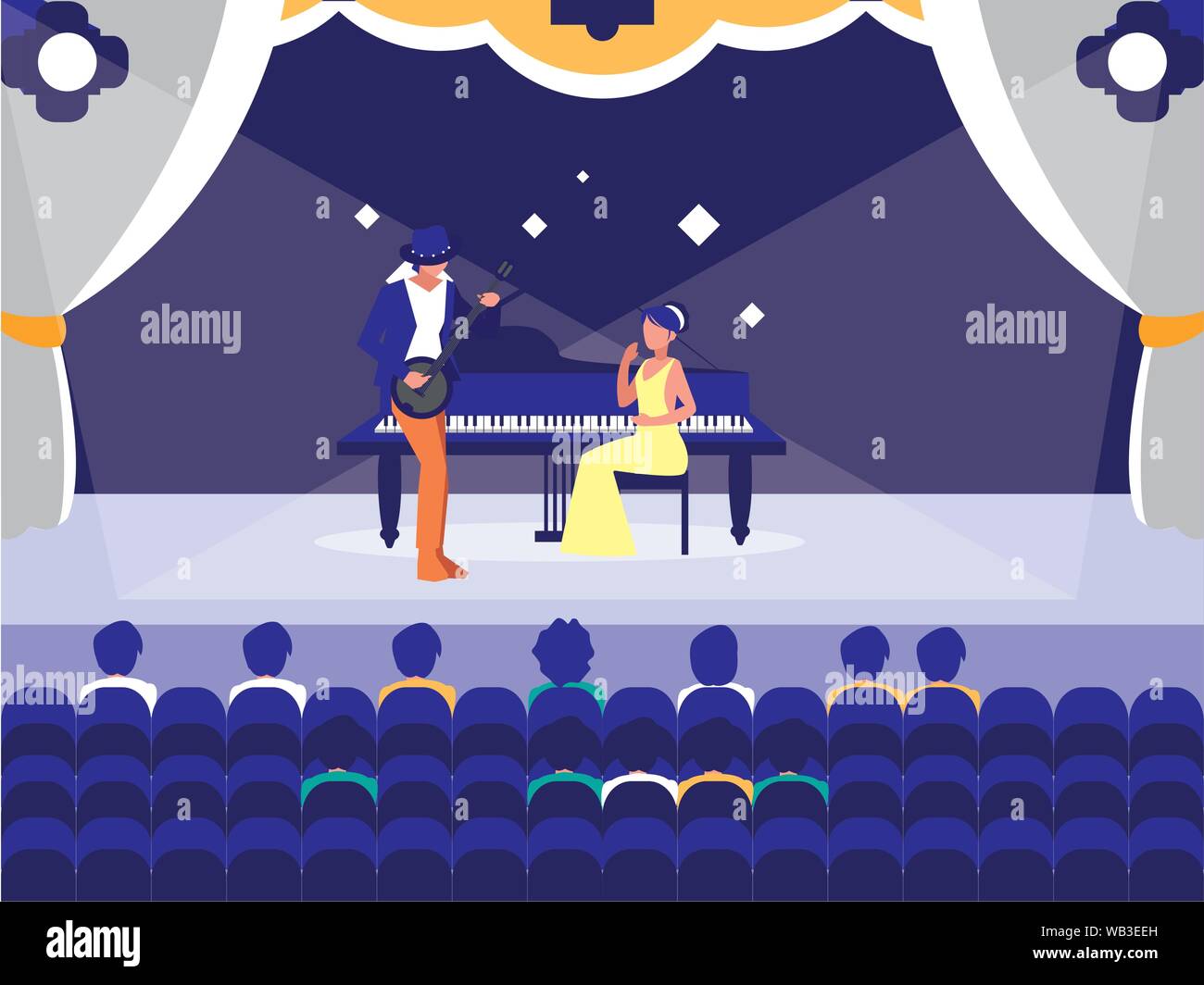 Piano concert audience Stock Vector Images - Alamy