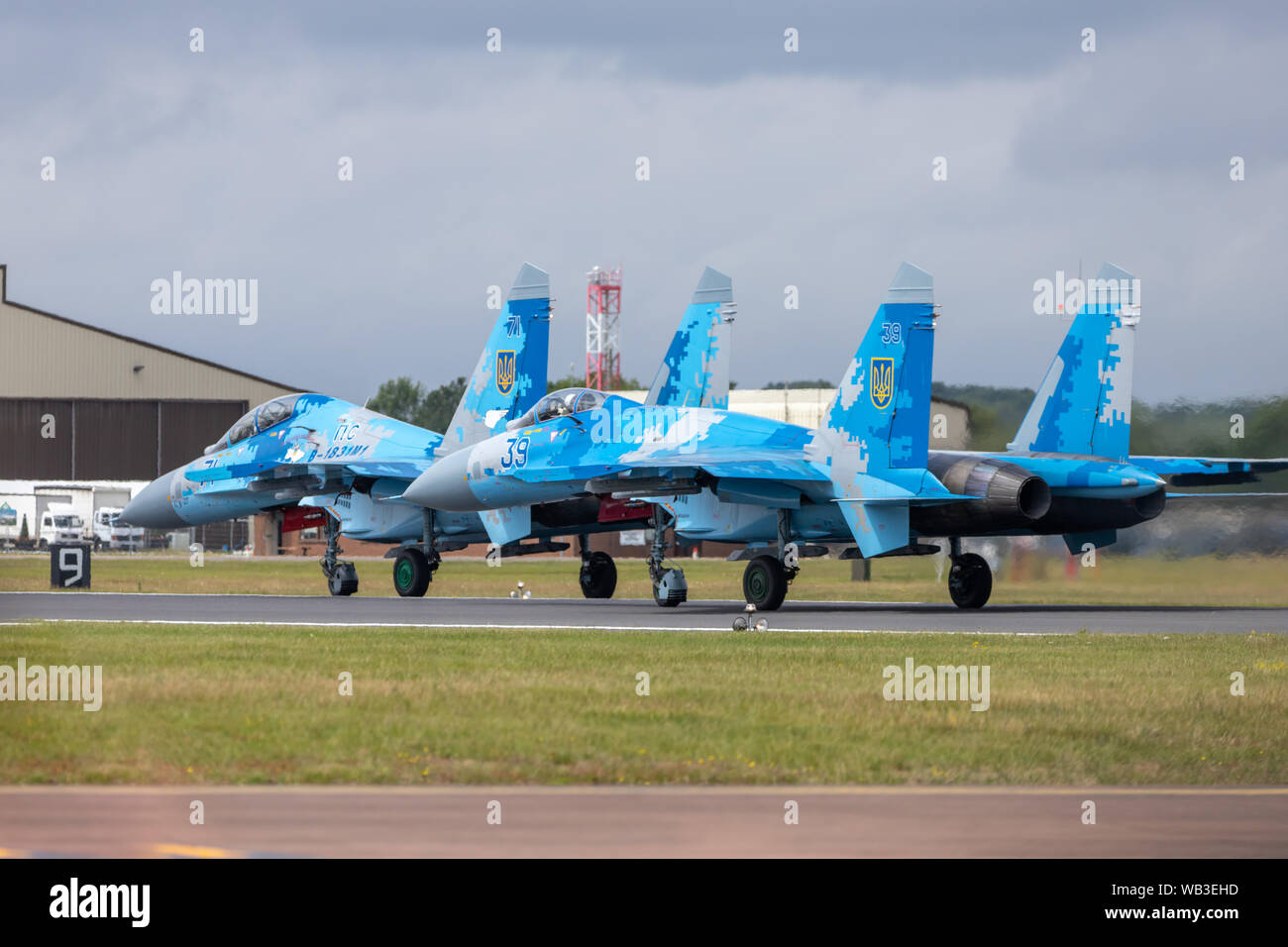 a par of Sukhoi Su-27`s prepare for take off Stock Photo - Alamy