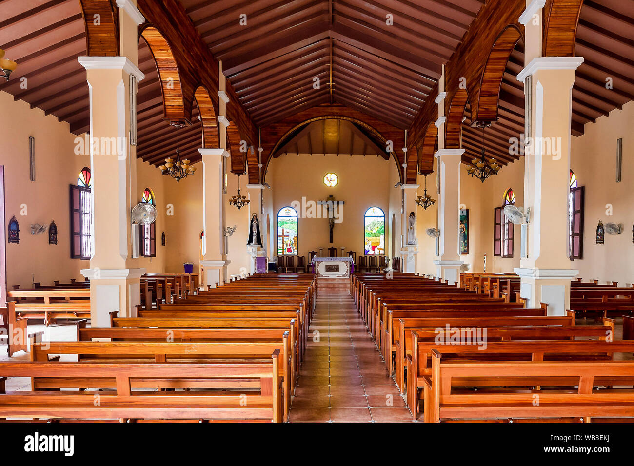 Nuestra Senora de la Asuncion Cathedral, Parque Central, Baracoa, Cuba ...