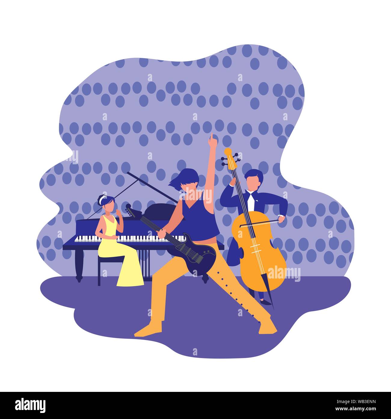 band people musicians concert event design vector illustration Stock ...