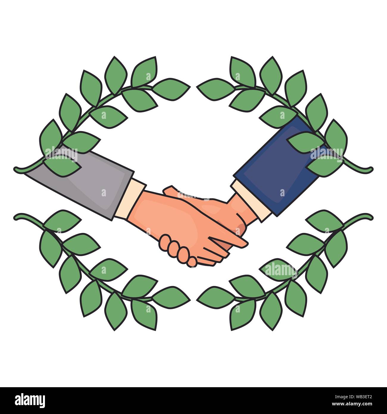 handshake business cartoon flat design vector illustration Stock Vector ...
