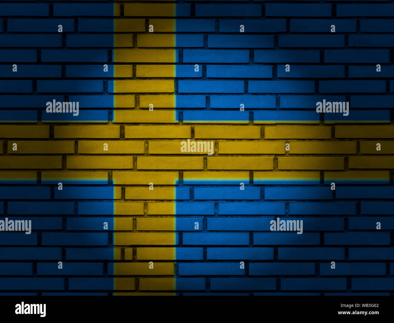 Sweden flag on brick wall. 3d illustration Stock Photo - Alamy