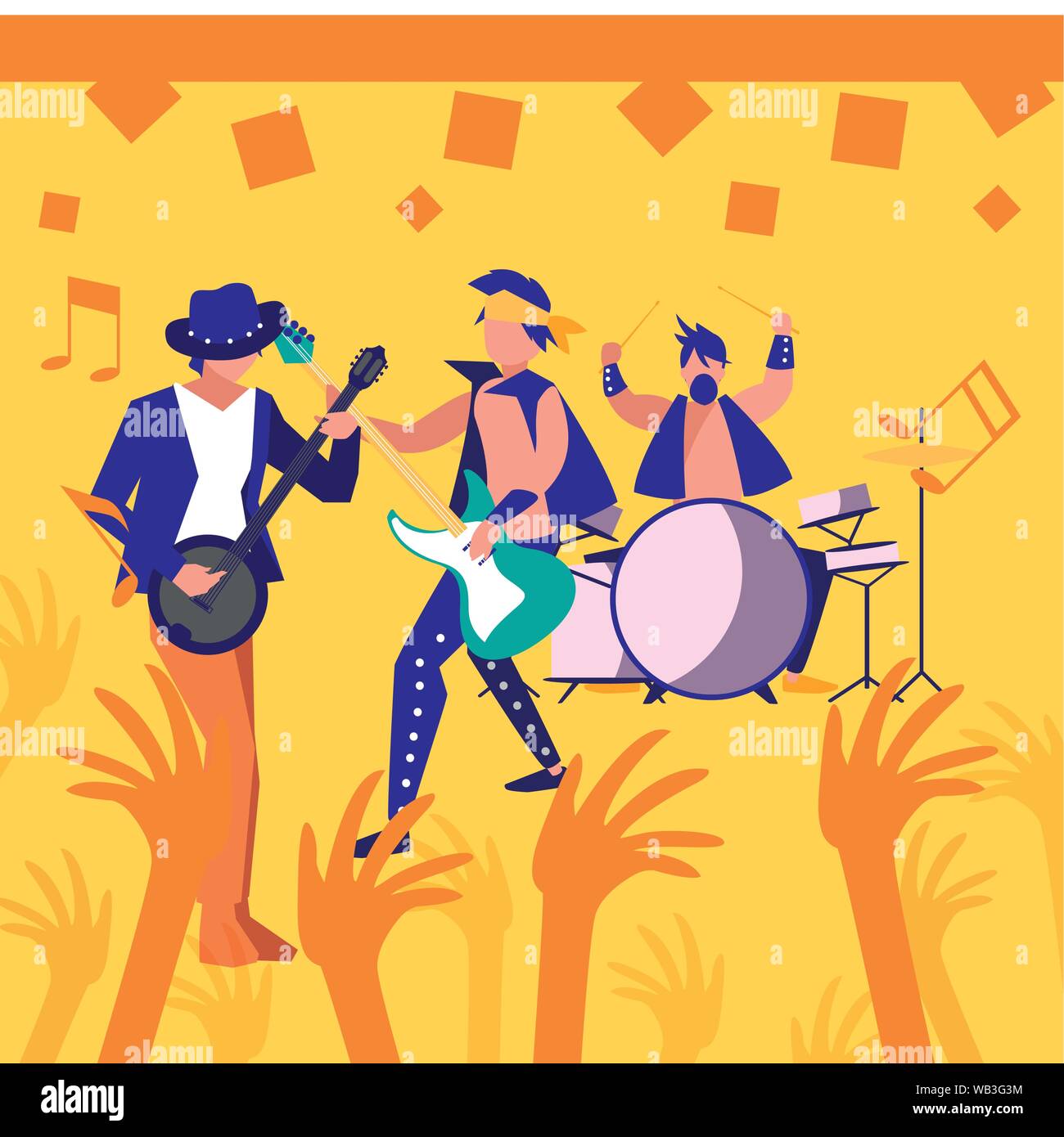 band people musicians concert event design vector illustration Stock ...