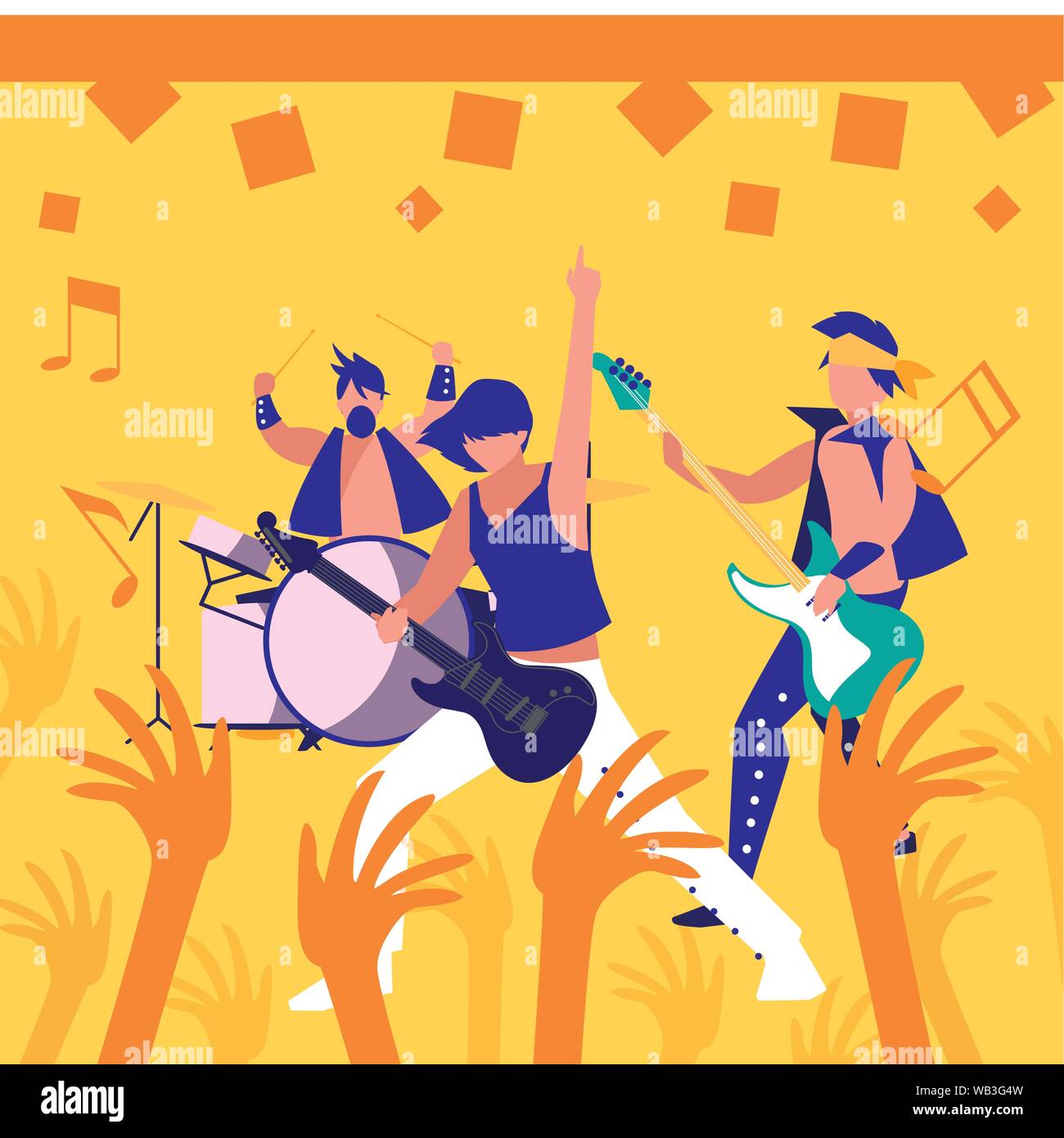 band people musicians concert event design vector illustration Stock ...
