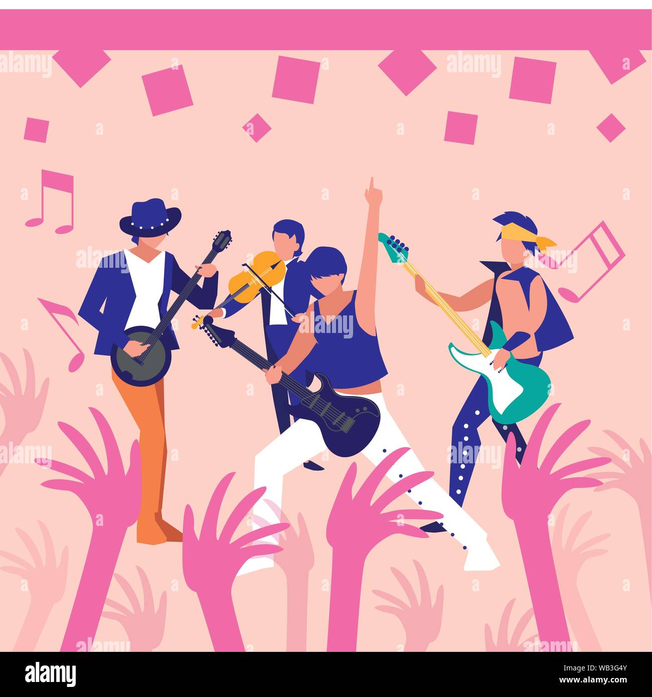 band people musicians concert event design vector illustration Stock ...