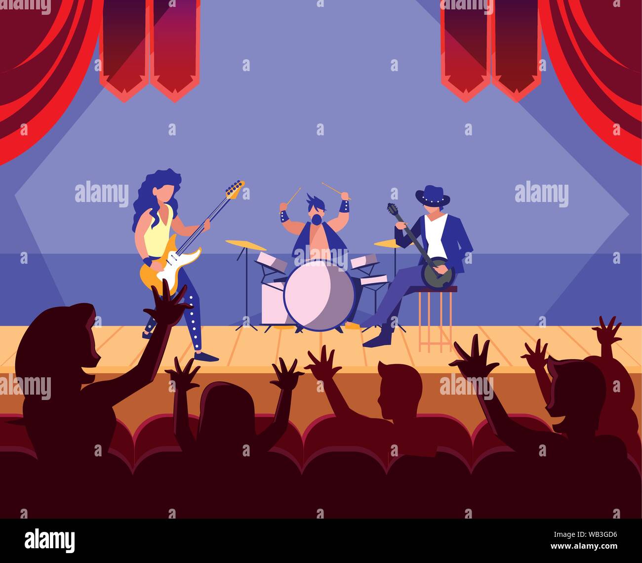band people musicians concert event design vector illustration Stock ...