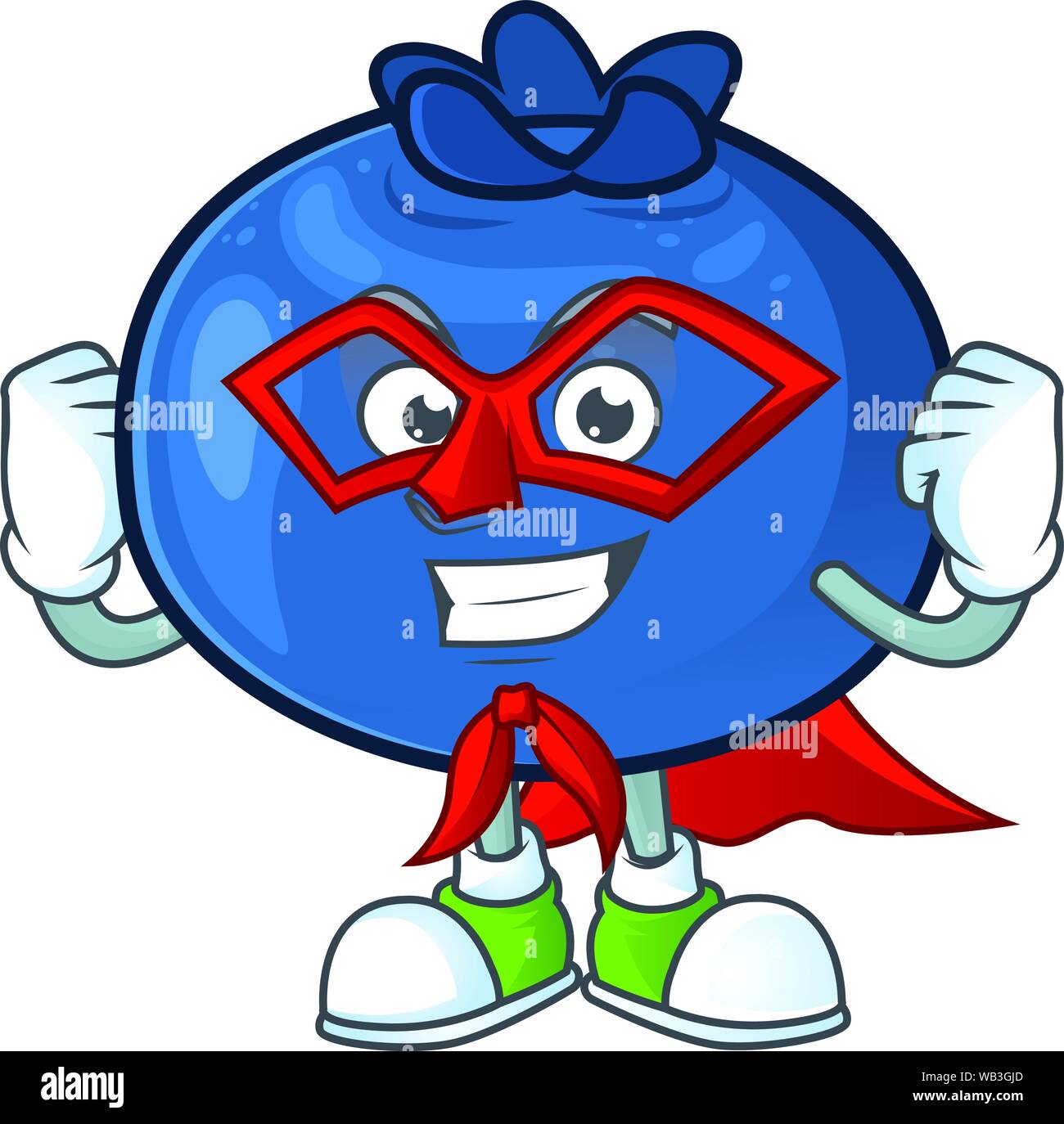 Super hero cartoon funny blueberry fruit with mascot Stock Vector Image ...
