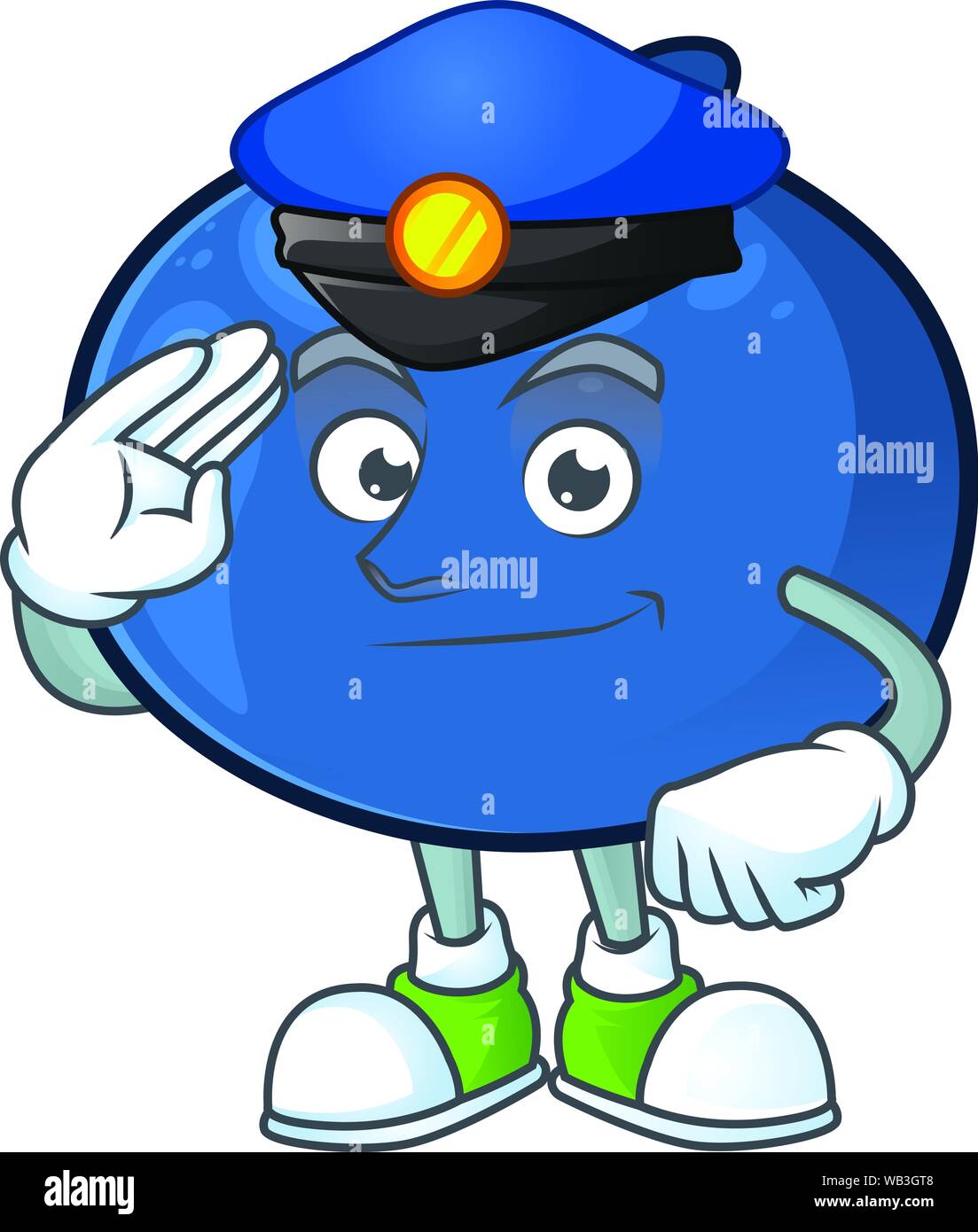 Police cute and fresh blueberry fruit character cartoon Stock Vector ...