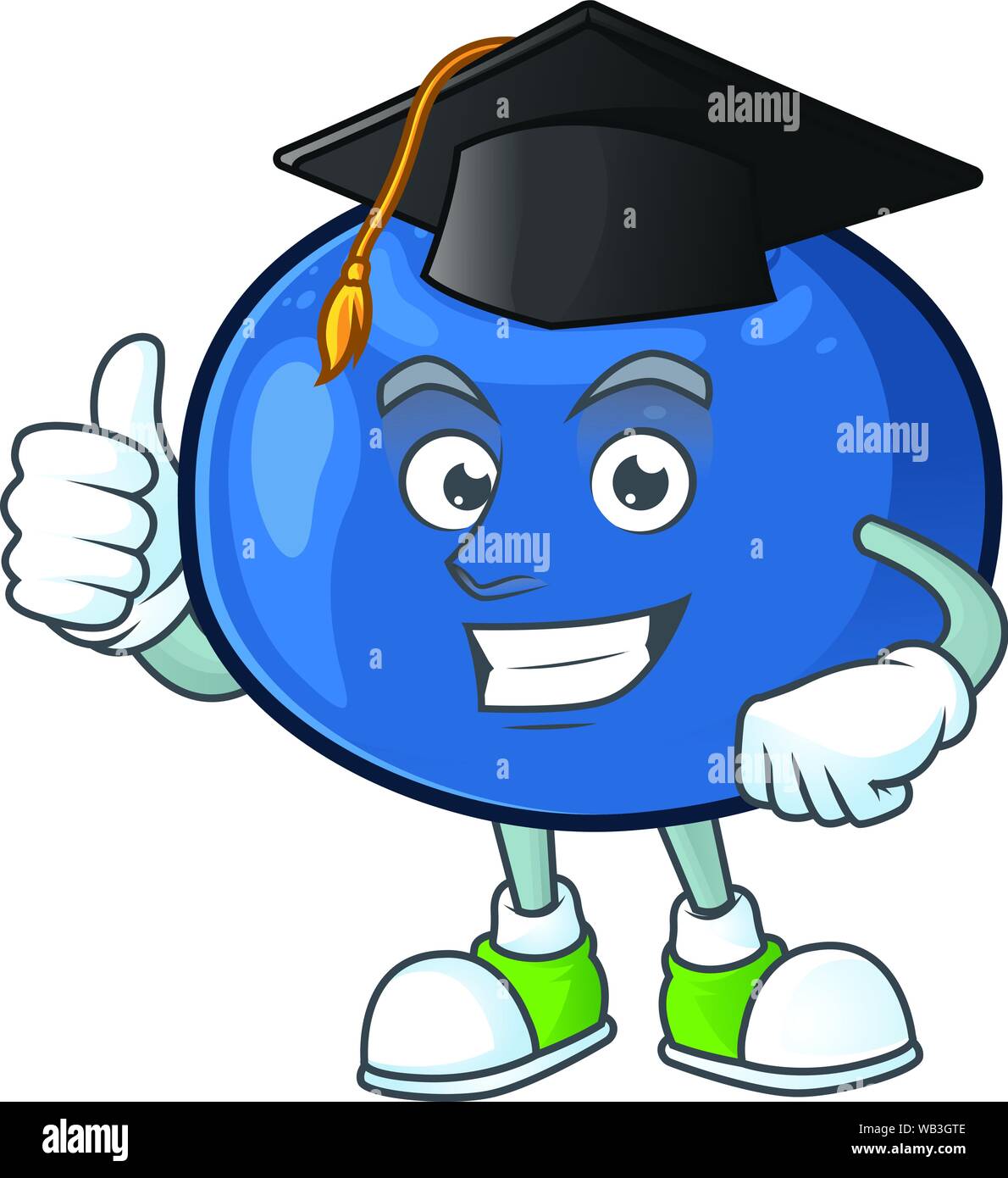 Graduation cartoon funny blueberry fruit with mascot Stock Vector Image ...