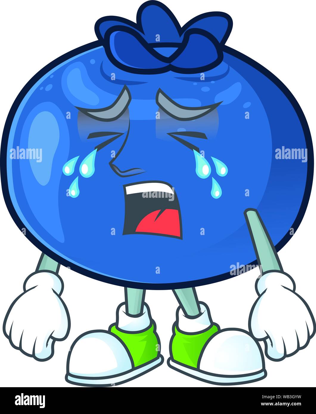 Crying fresh blueberry character design with mascot Stock Vector Image ...