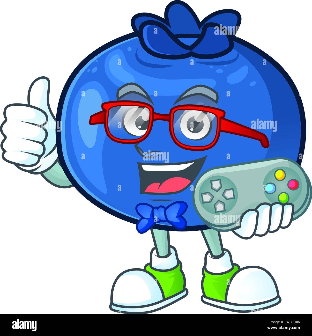 Gamer fresh blueberry character design with mascot Stock Vector Image ...