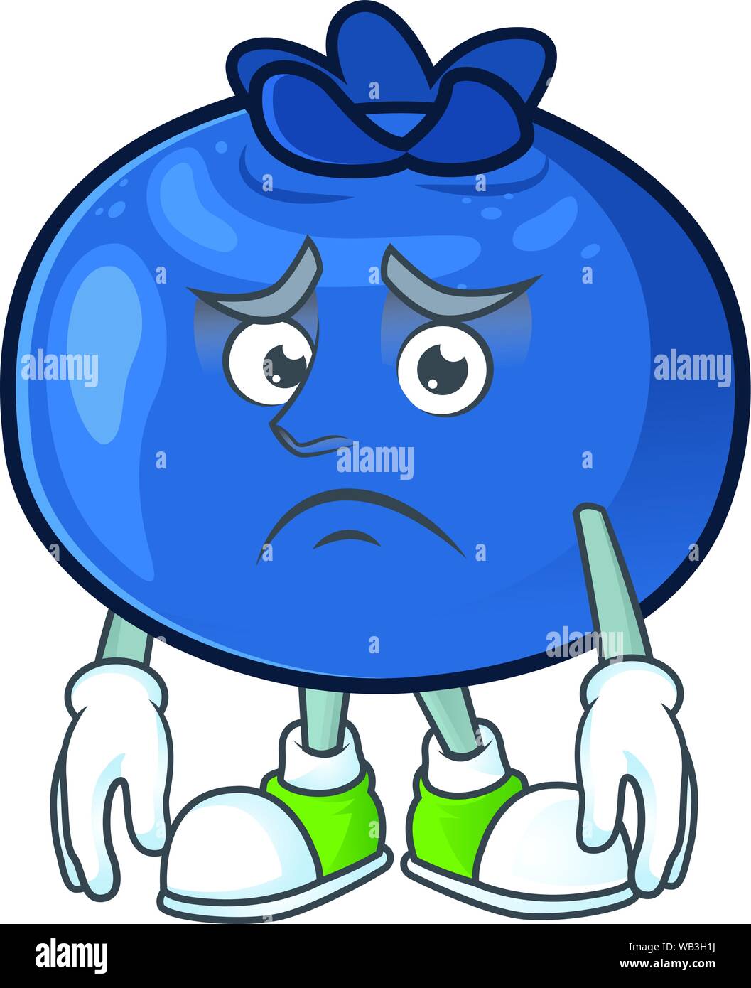 Afraid fresh blueberry character design with mascot Stock Vector Image ...