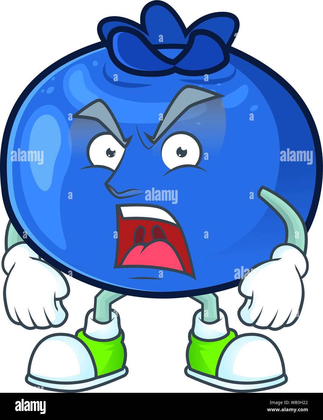 Angry fresh blueberry character design with mascot Stock Vector Image ...