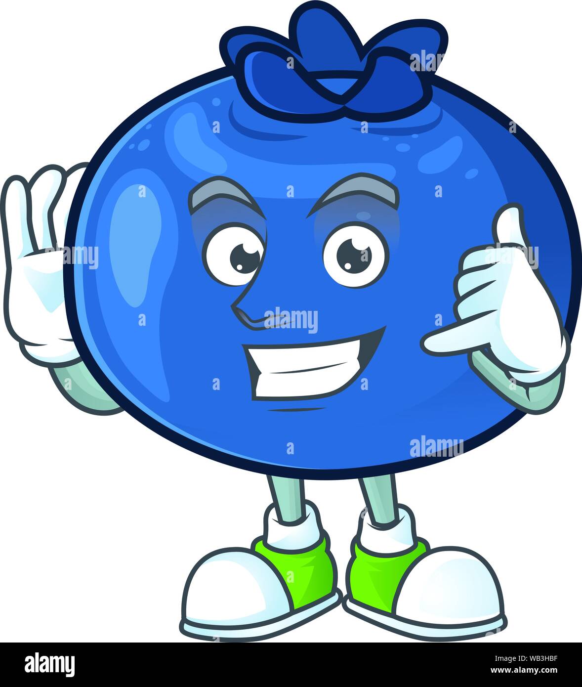 Call me cartoon sweet blueberry character on white background Stock ...