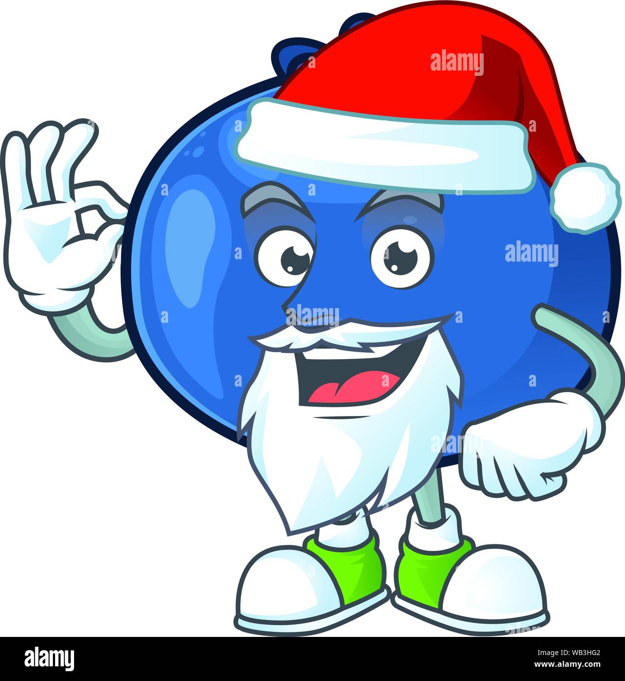 Santa cartoon sweet blueberry character on white background Stock ...