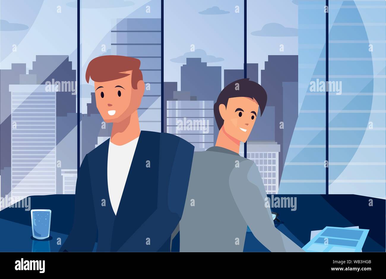 businessmen portrait character in the office background vector illustration Stock Vector Image ...