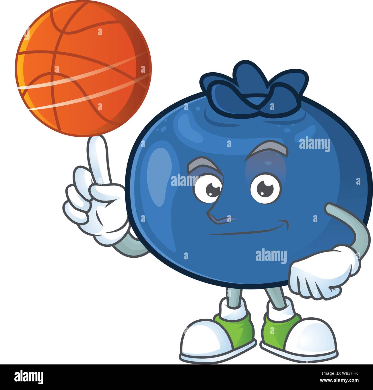 King cartoon sweet blueberry character on white background Stock Vector ...