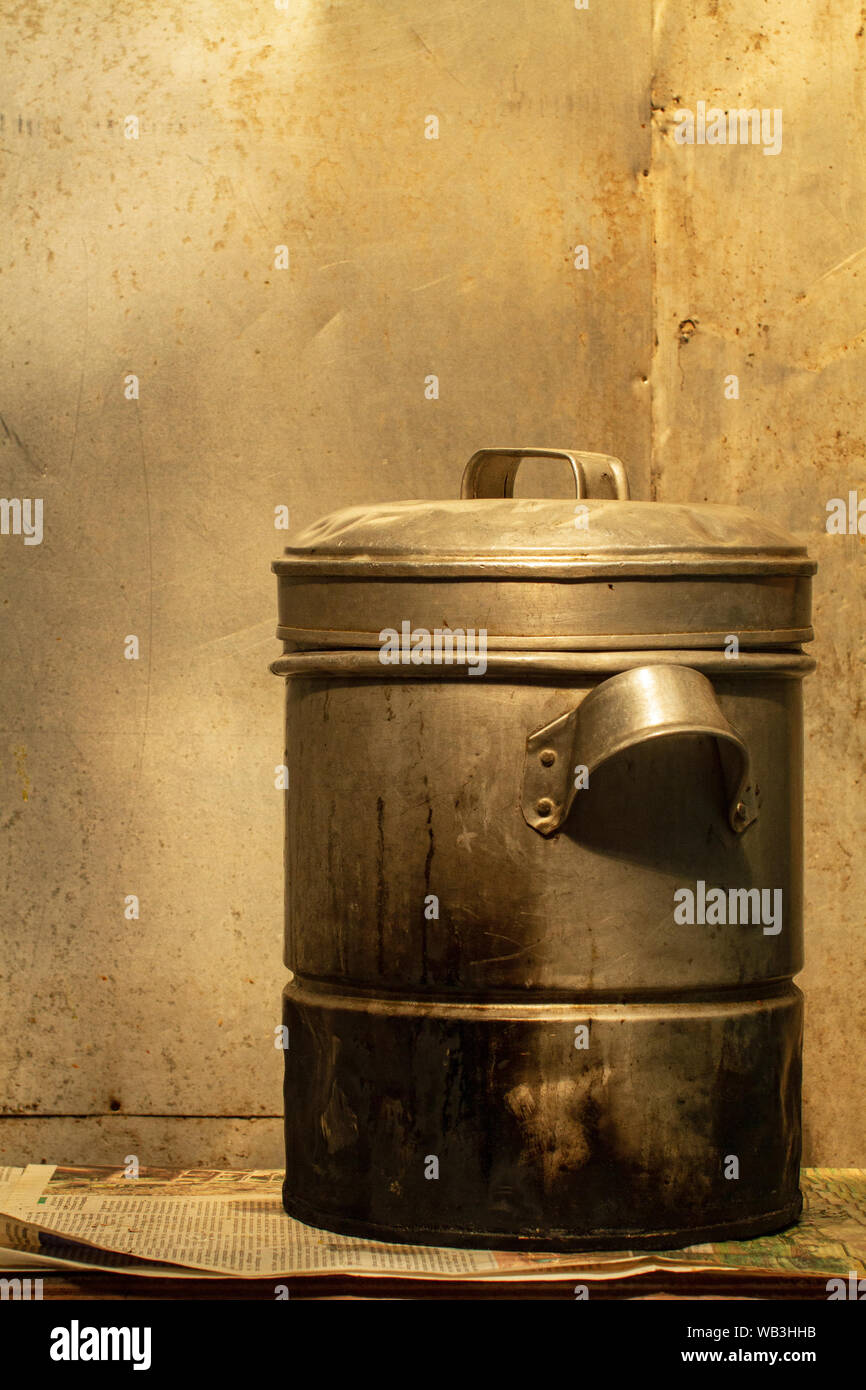 Old vintage aluminium rice steamer Stock Photo - Alamy