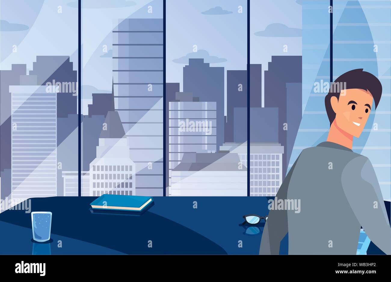 businessman portrait character in the office vector illustration Stock Vector Image & Art - Alamy