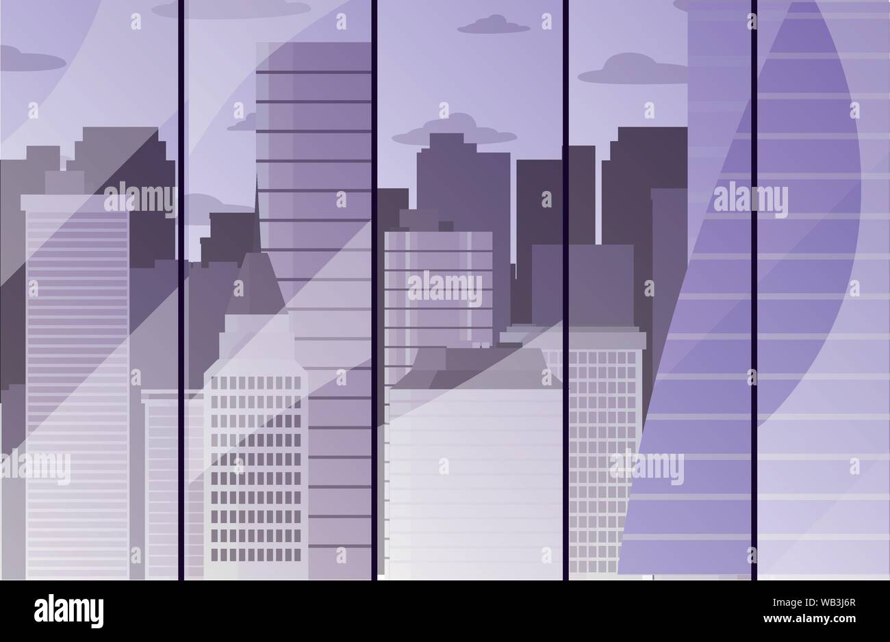 cityscape skyscrapers urban town window view vector illustration Stock ...