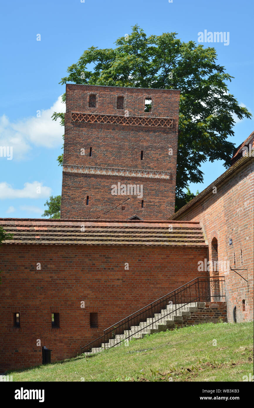 City wall and the Leaning tower of Torun - Poland Stock Photo - Alamy