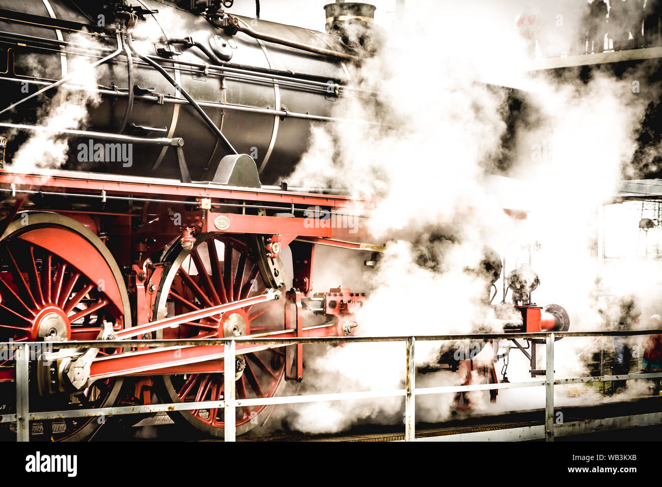 Old steam locomotive in a depot Stock Photo - Alamy