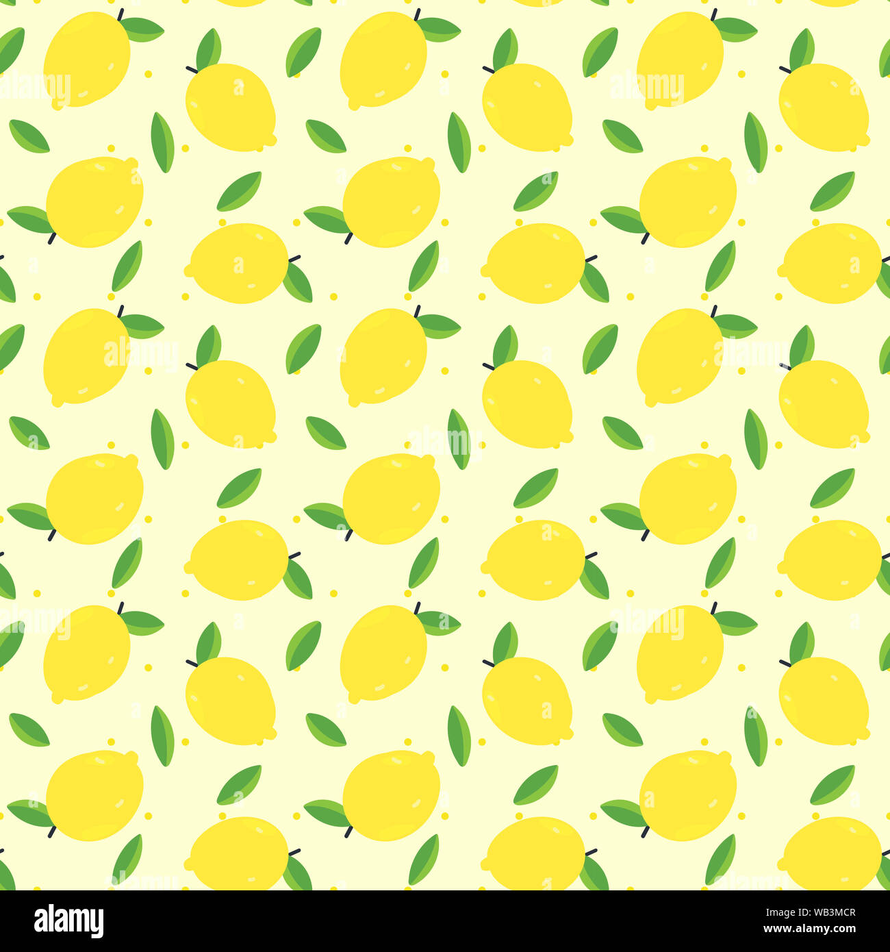 Fresh lemon with leaves seamless pattern vector illustration - Print ...