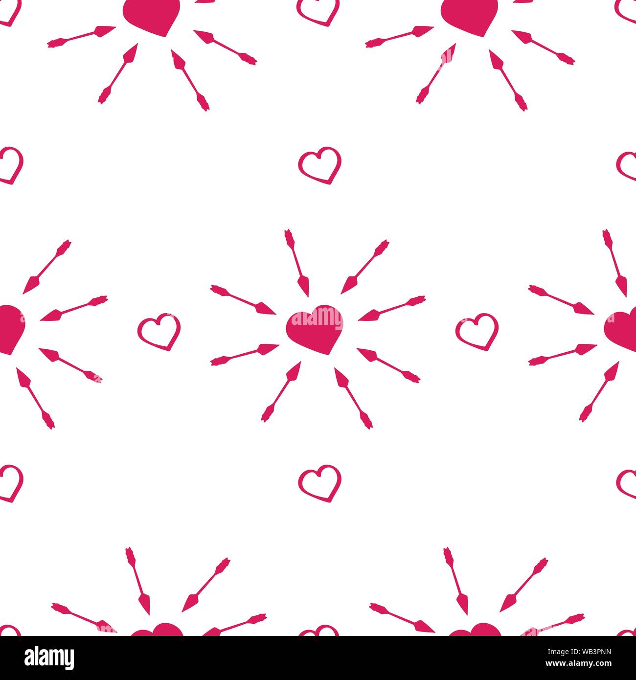 Seamless pattern heart arrows Stock Vector Images - Alamy