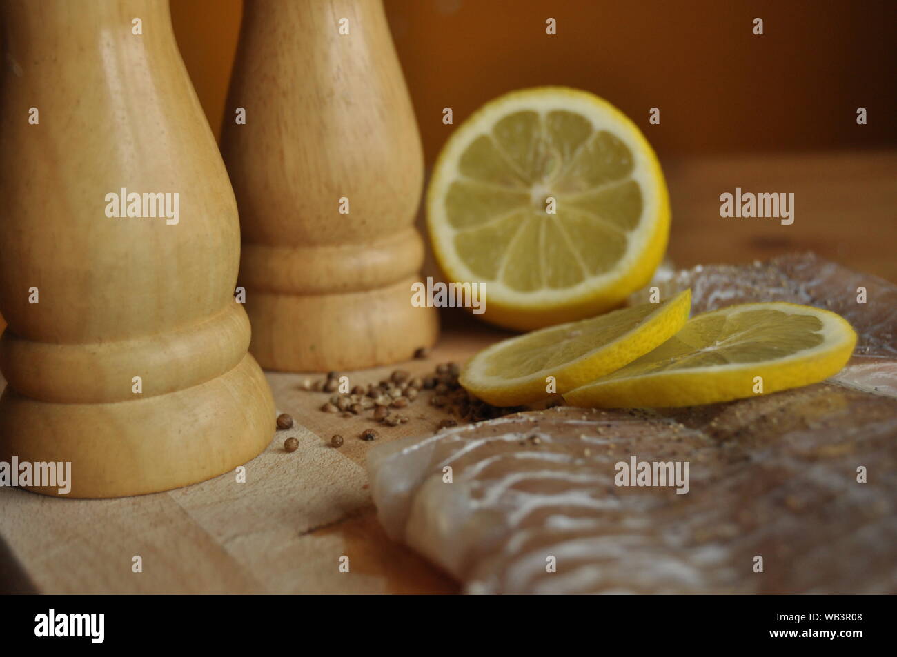 Fillet of fish. Dish, main dish. Fasting food seasoning Stock Photo - Alamy