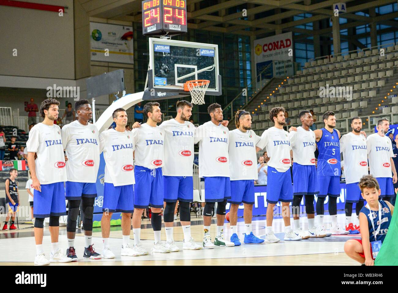 LINE UP OF ITALY during Trentino Basket Cup - Italy Vs Romania, Trento ...