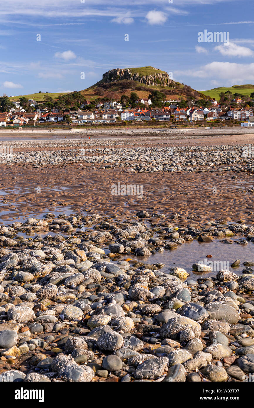 Beach at Conwy Morfa, North Wales, overlooking Deganwy Stock Photo - Alamy