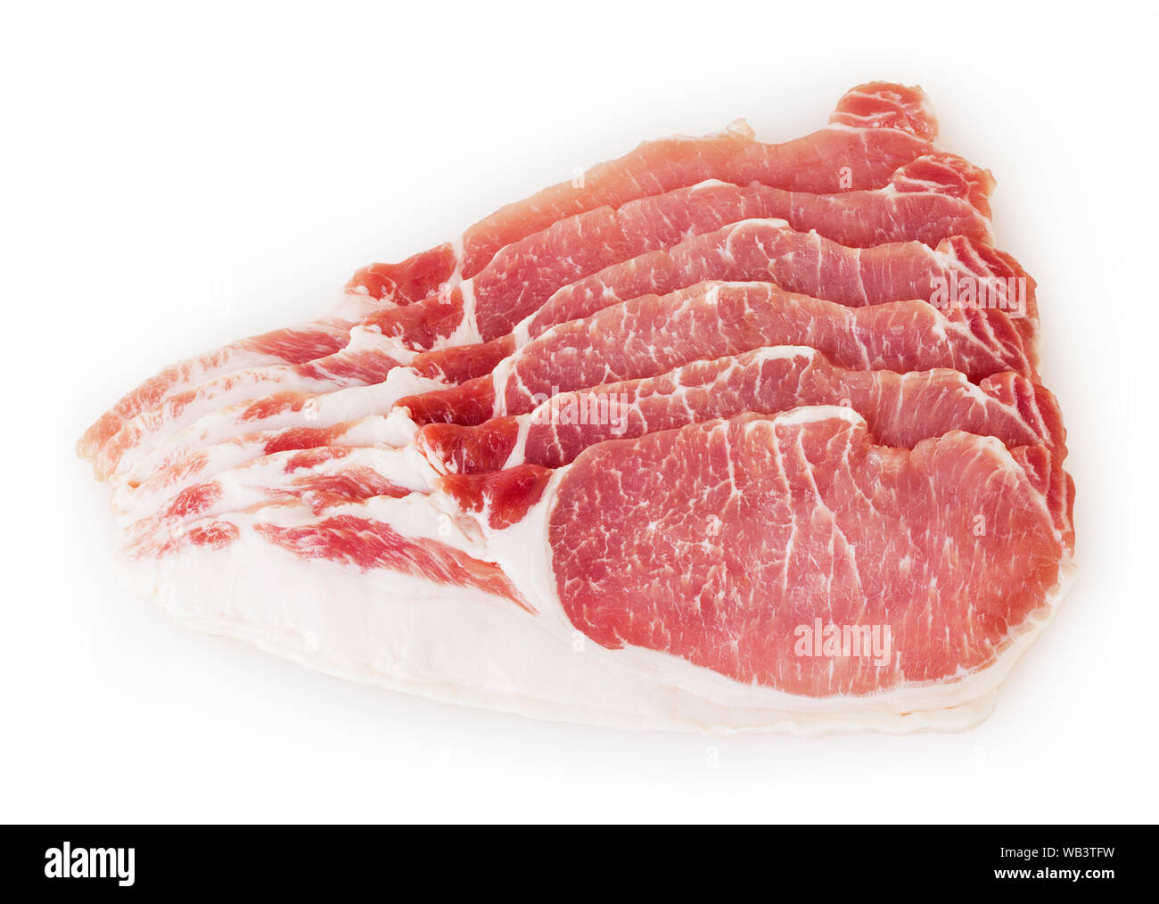 Raw pork meat isolated on white background with clipping path Stock ...